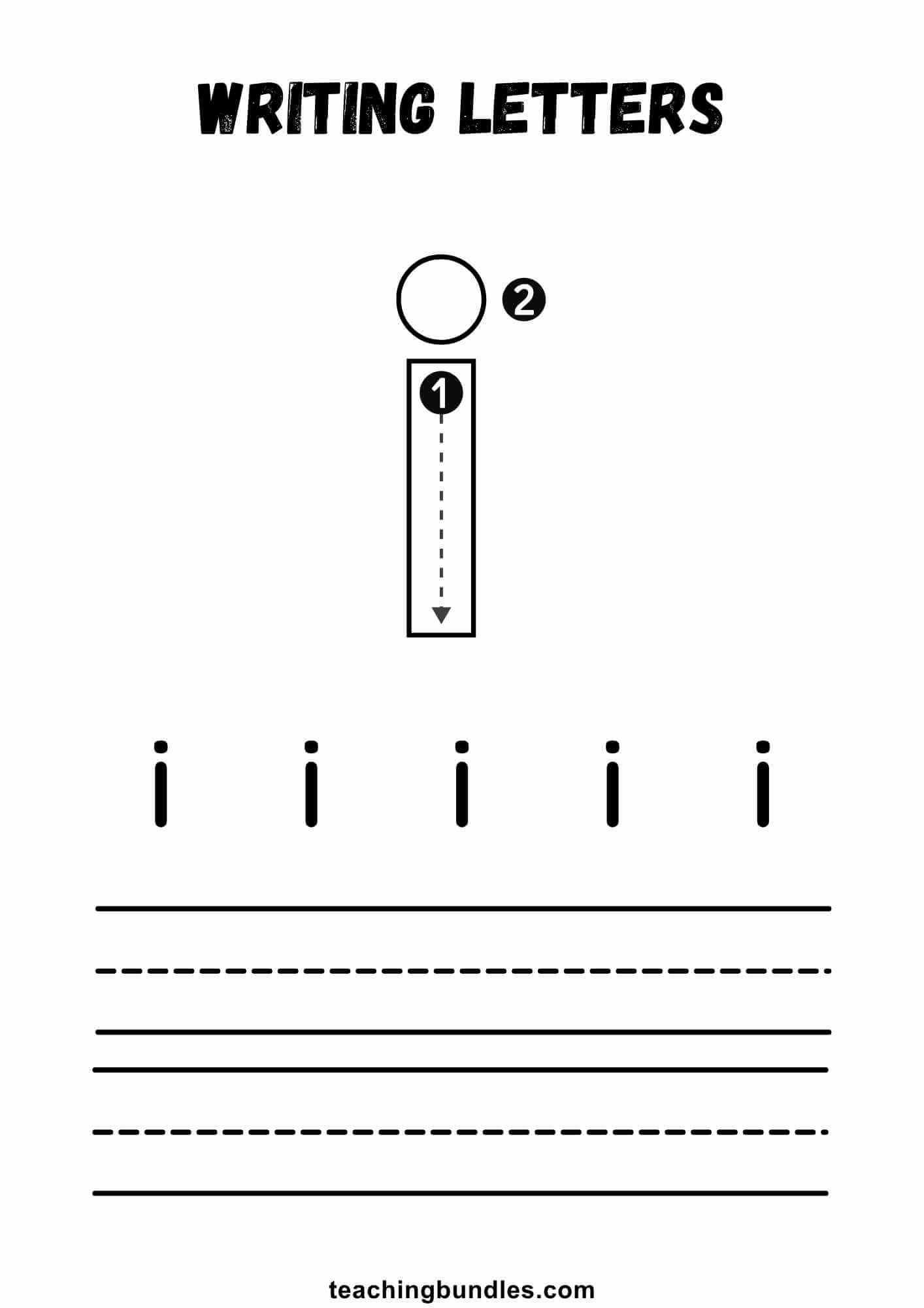 Letter I Tracing Worksheets - Teachingbundles