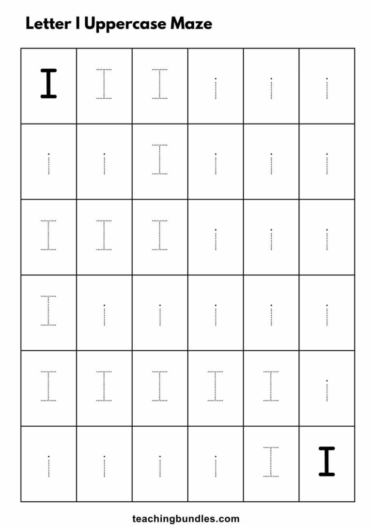 Letter I Tracing Worksheets - Teachingbundles