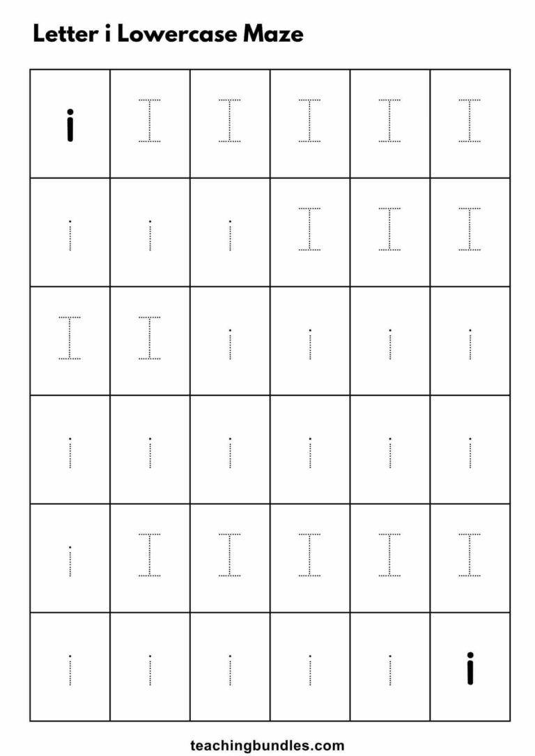 Letter I Tracing Worksheets - Teachingbundles
