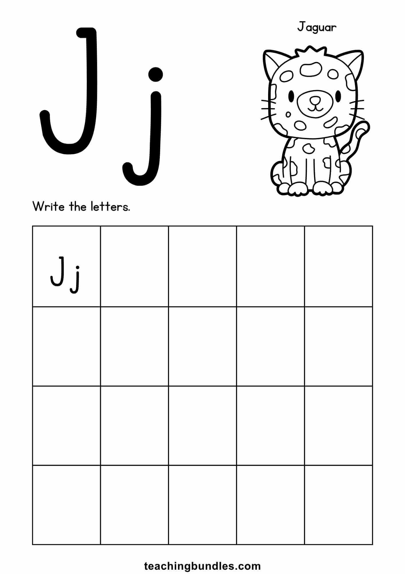 Letter J Tracing Worksheets - Teachingbundles