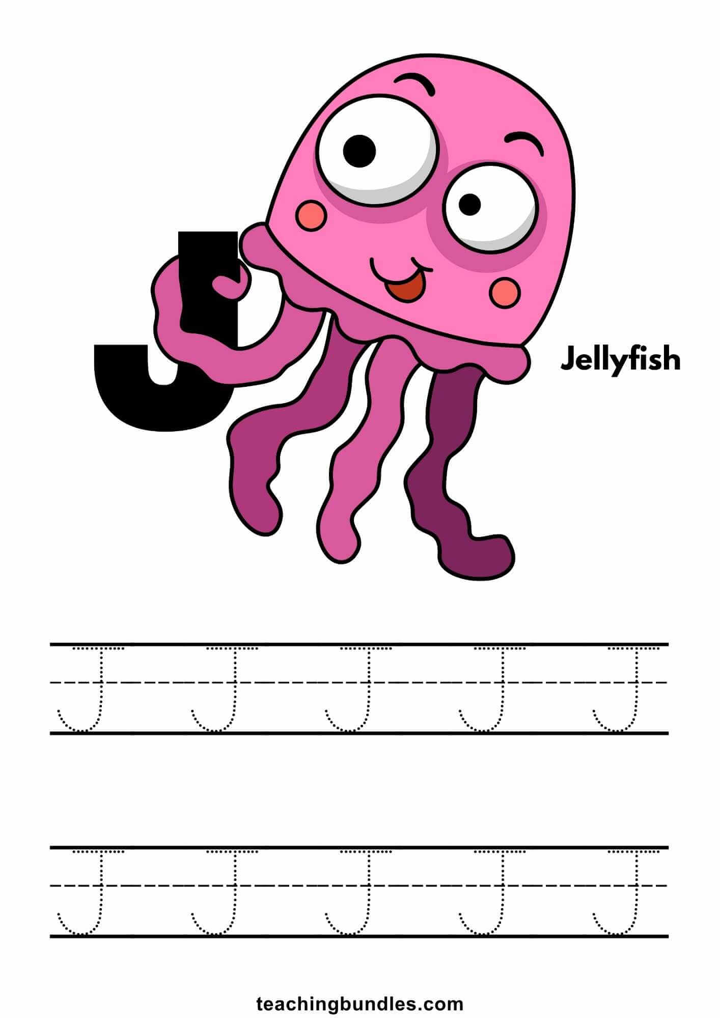 Letter J Tracing Worksheets - Teachingbundles