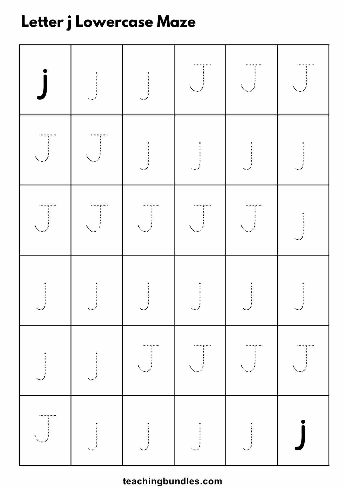 Letter J Tracing Worksheets - Teachingbundles