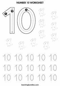 Number 10 Worksheets - Teachingbundles