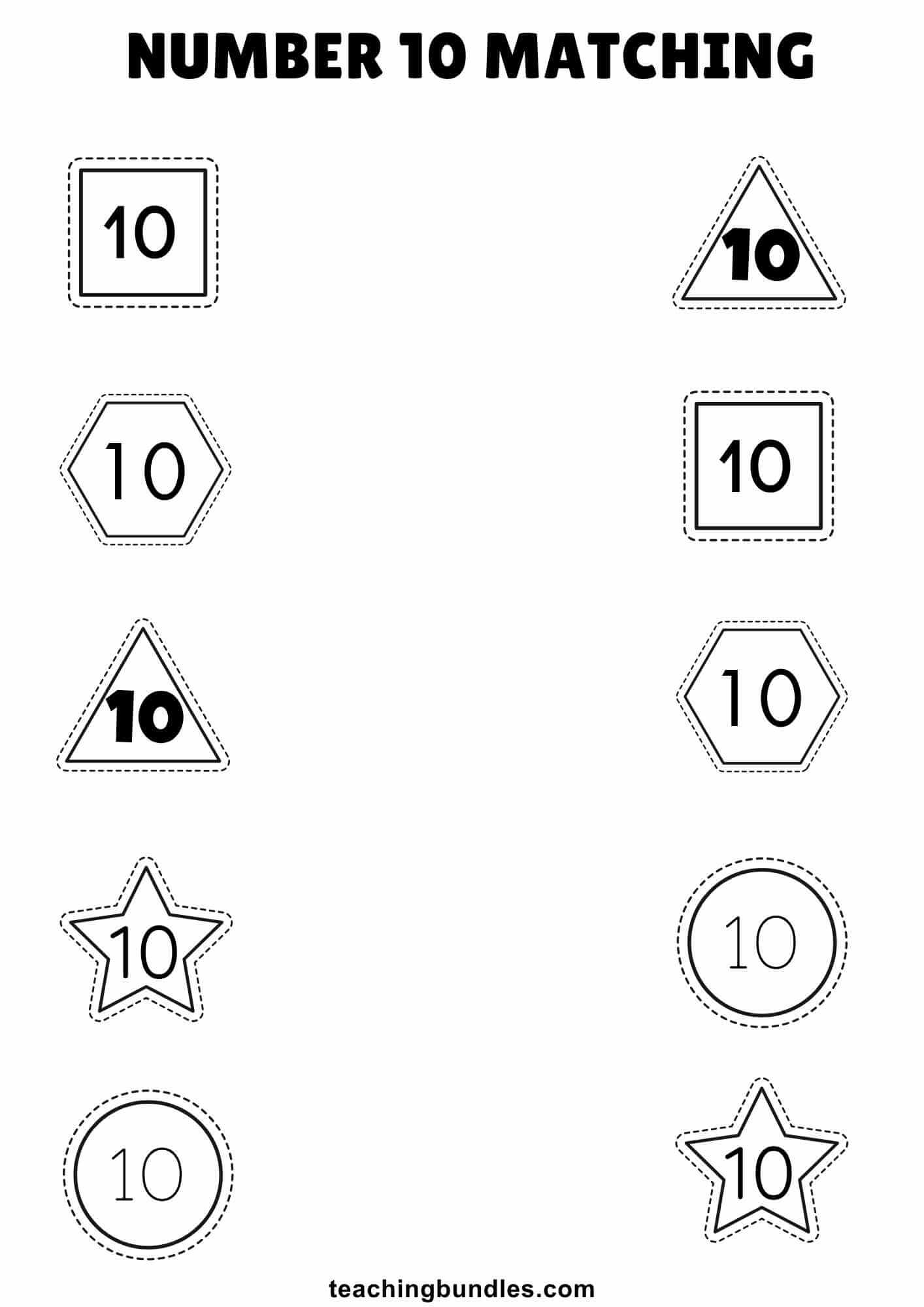Number 10 Worksheets - Teachingbundles