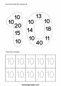 Number 10 Worksheets - Teachingbundles
