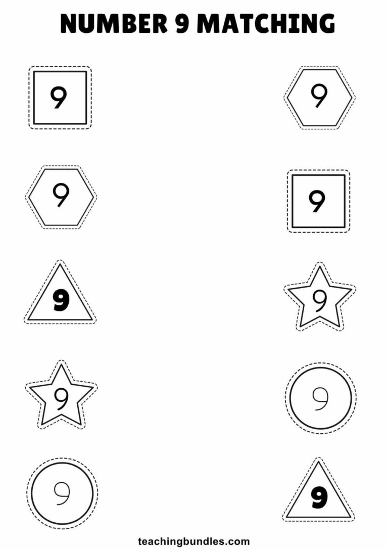 Number 9 Worksheets - Teachingbundles