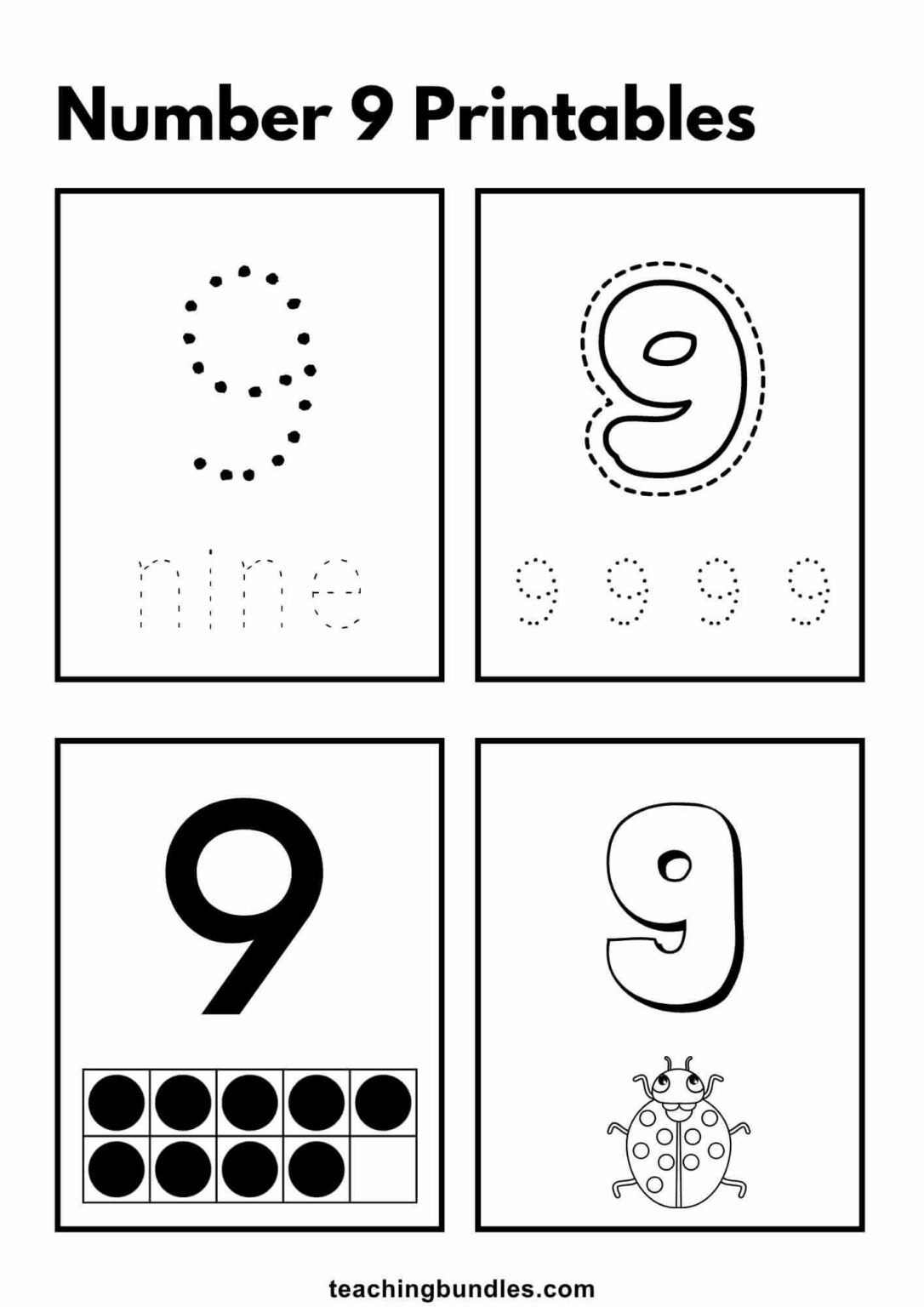 Number 9 Worksheets - Teachingbundles