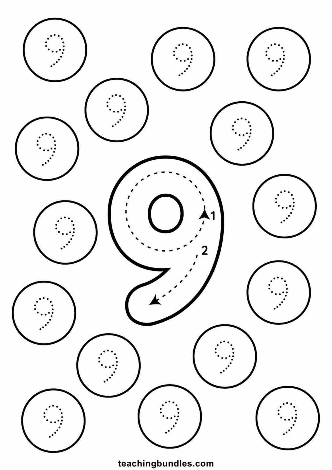 Number 9 Worksheets - Teachingbundles