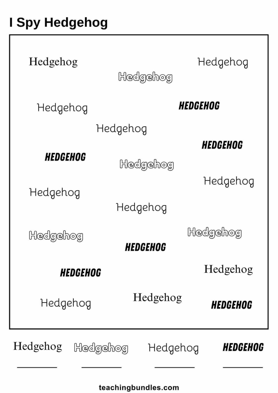 Hedgehog Activity Pages - Teachingbundles