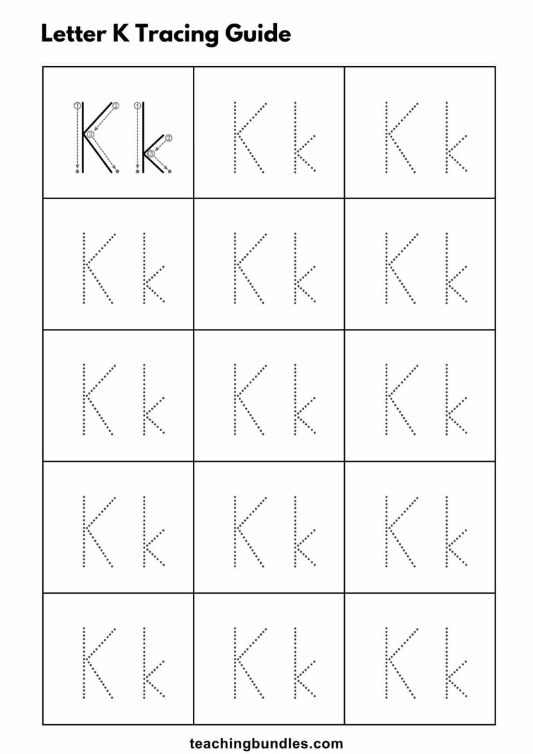 Letter K Tracing Worksheets - Teachingbundles