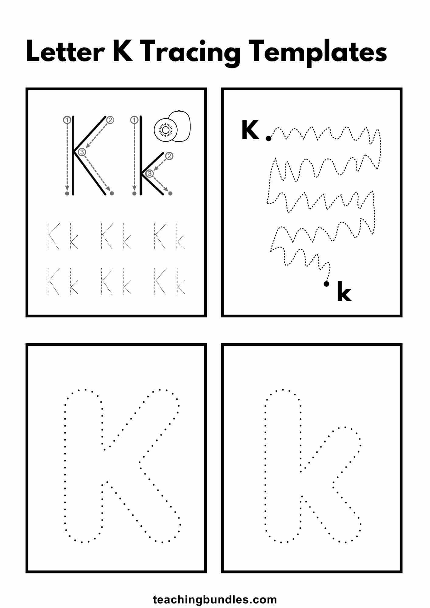 Letter K Tracing Worksheets - Teachingbundles