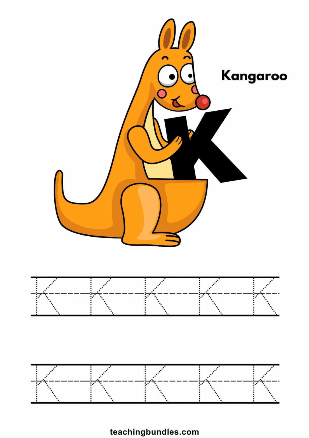 Letter K Tracing Worksheets - Teachingbundles