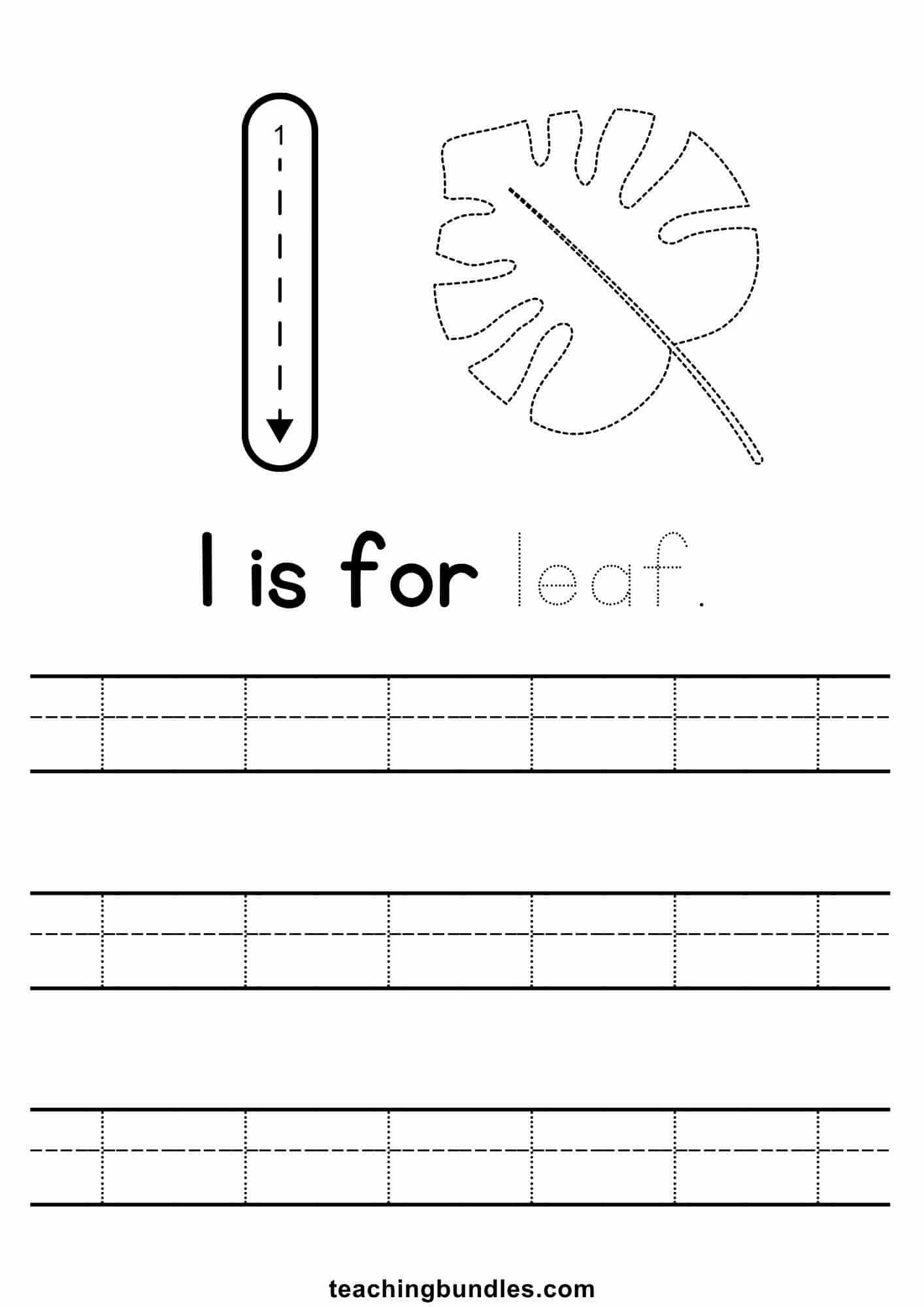 Letter L Tracing Worksheets - Teachingbundles