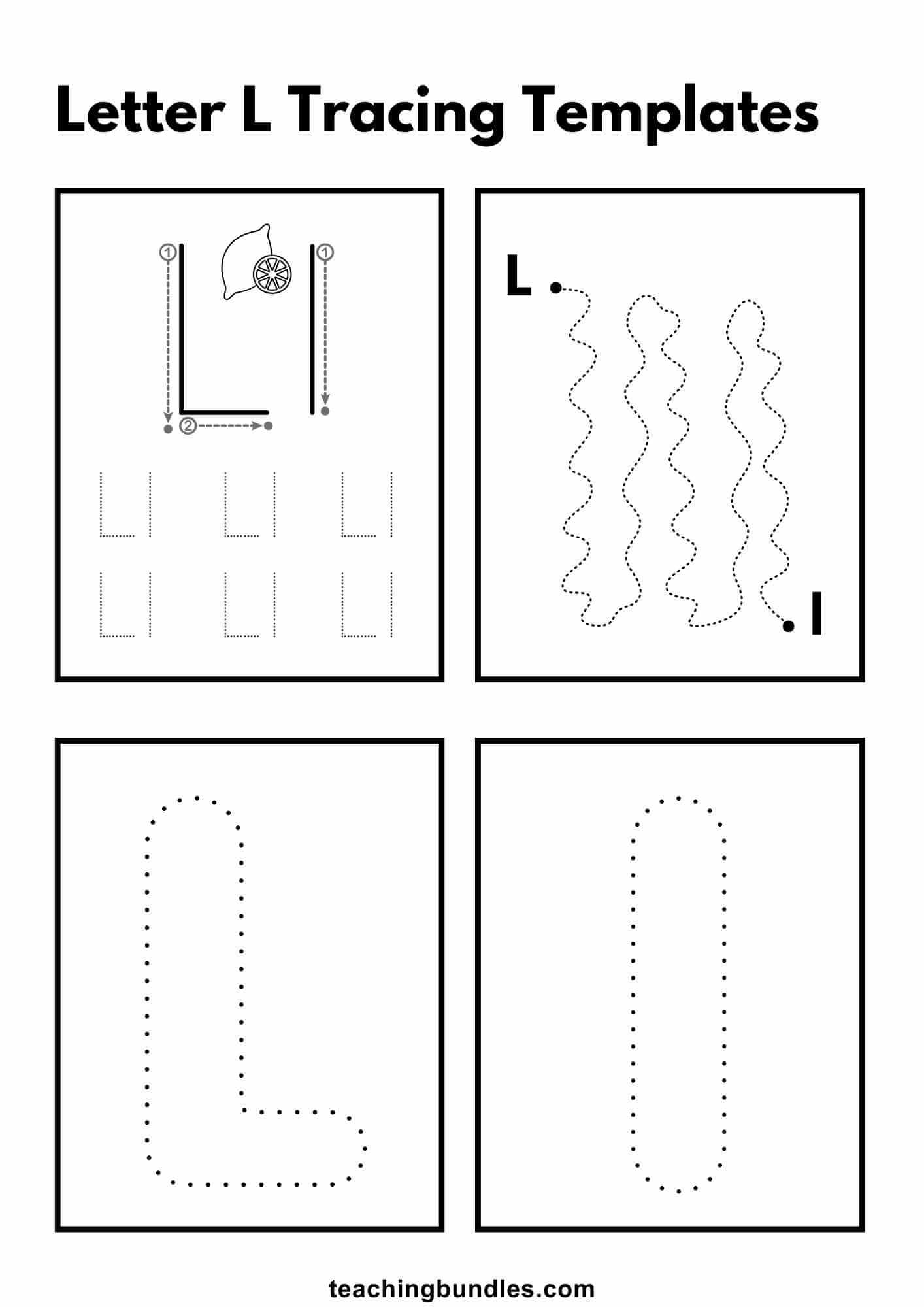 Letter L Tracing Worksheets - Teachingbundles