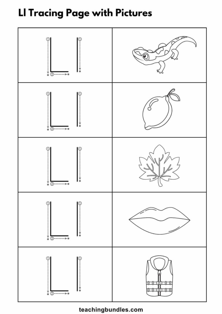 Letter L Tracing Worksheets - Teachingbundles