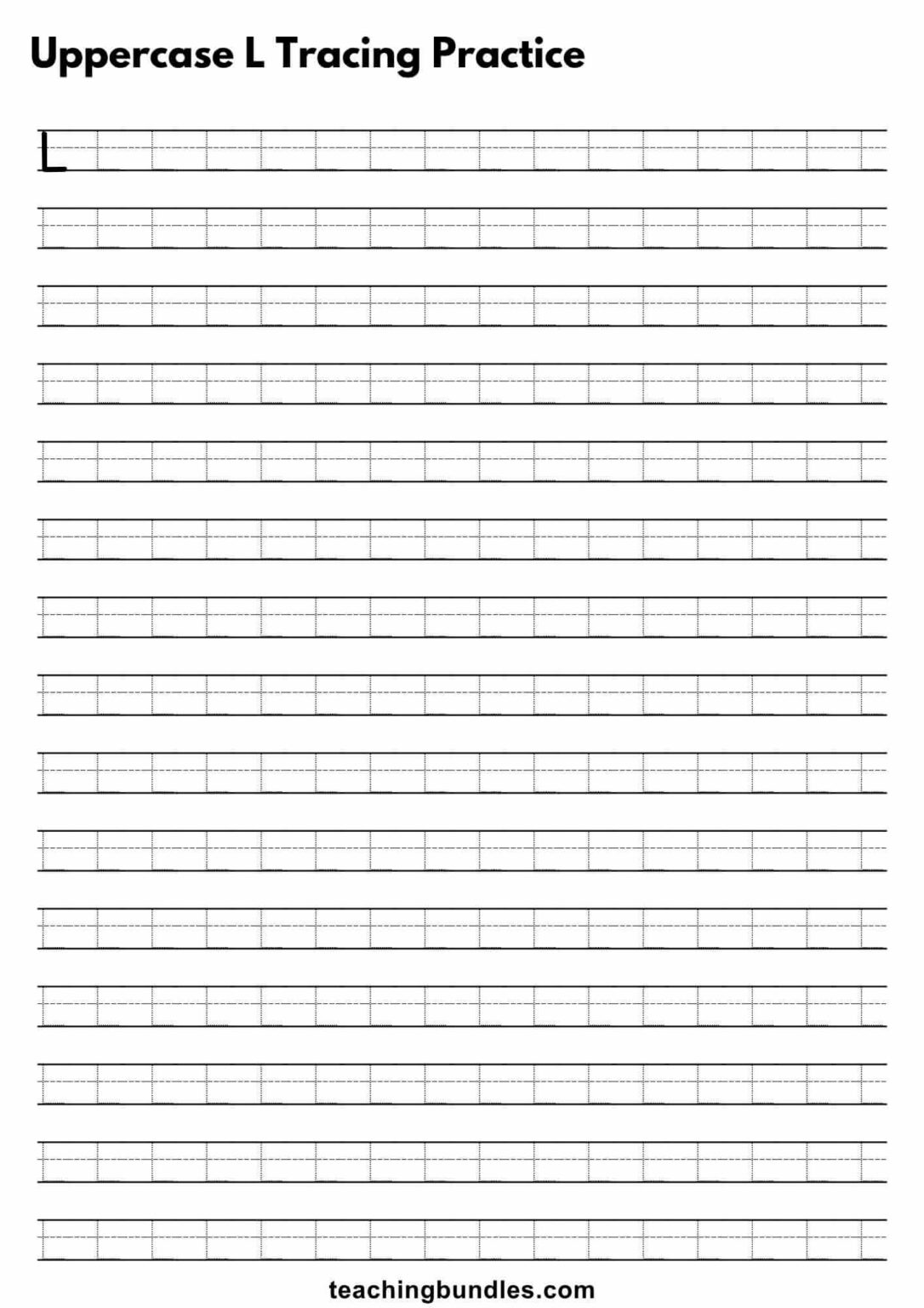 Letter L Tracing Worksheets - Teachingbundles