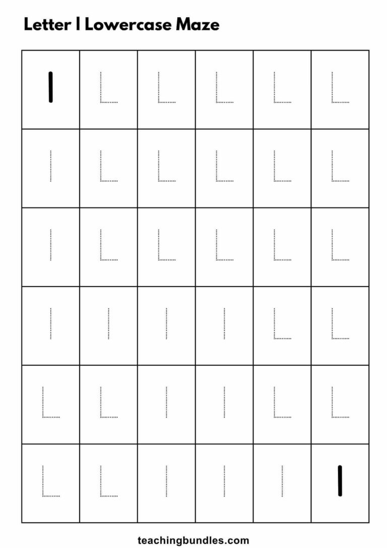 Letter L Tracing Worksheets - Teachingbundles