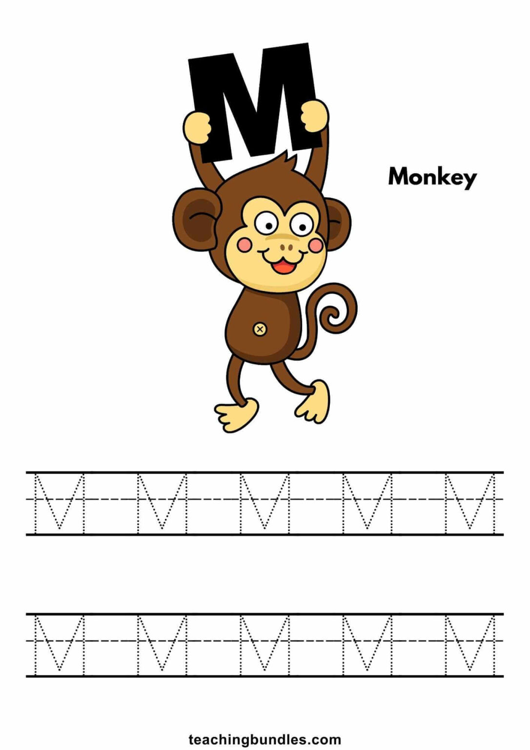 Letter M Tracing Worksheets - Teachingbundles