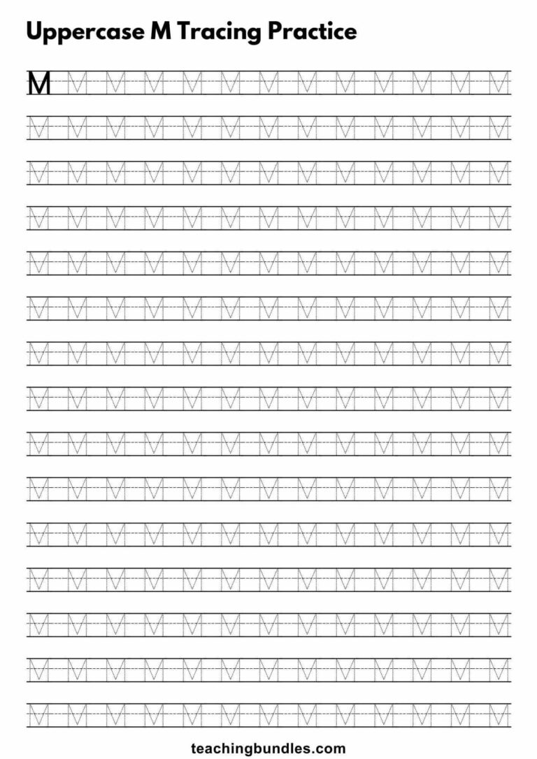 Letter M Tracing Worksheets - Teachingbundles