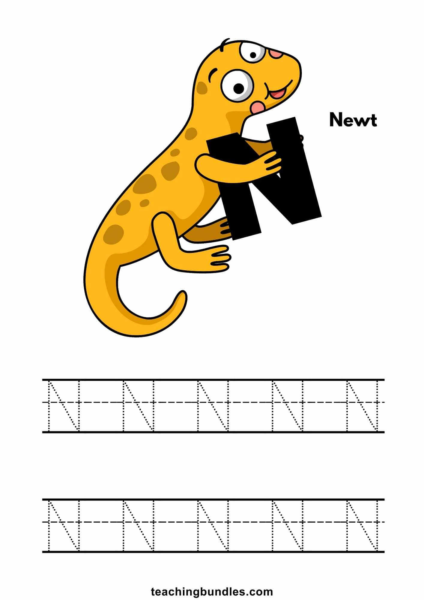 Letter N Tracing Worksheets - Teachingbundles