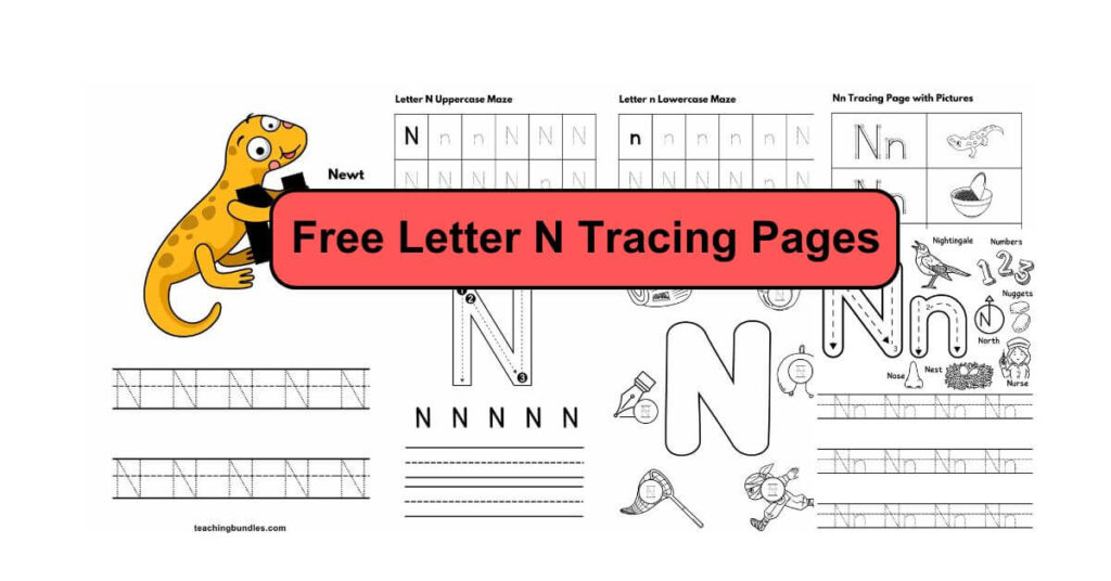 Letter N Tracing Worksheets - Teachingbundles