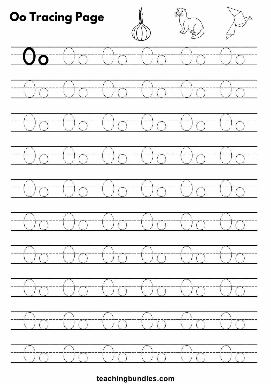 Letter O Tracing Worksheets - Teachingbundles
