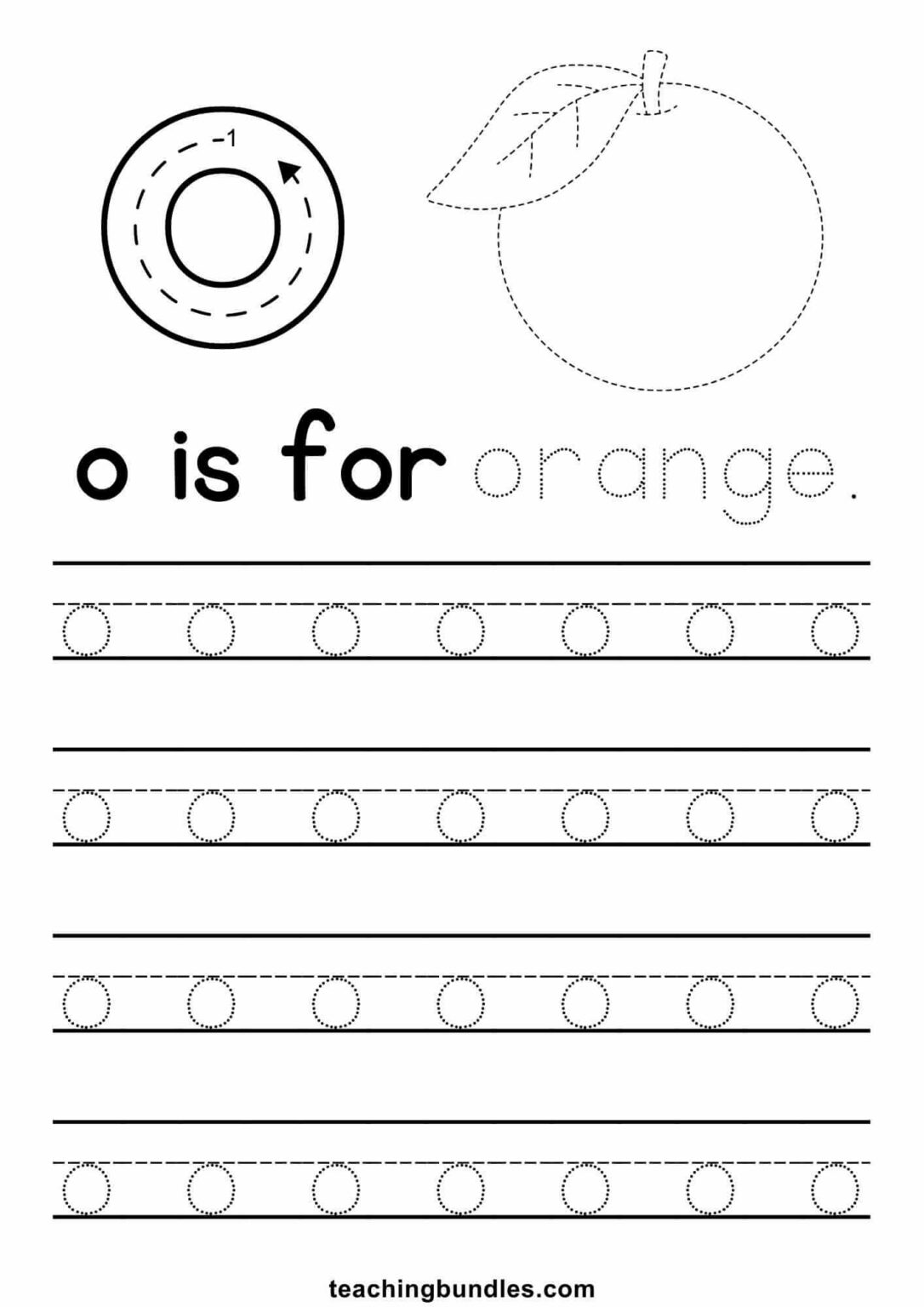 Letter O Tracing Worksheets - Teachingbundles