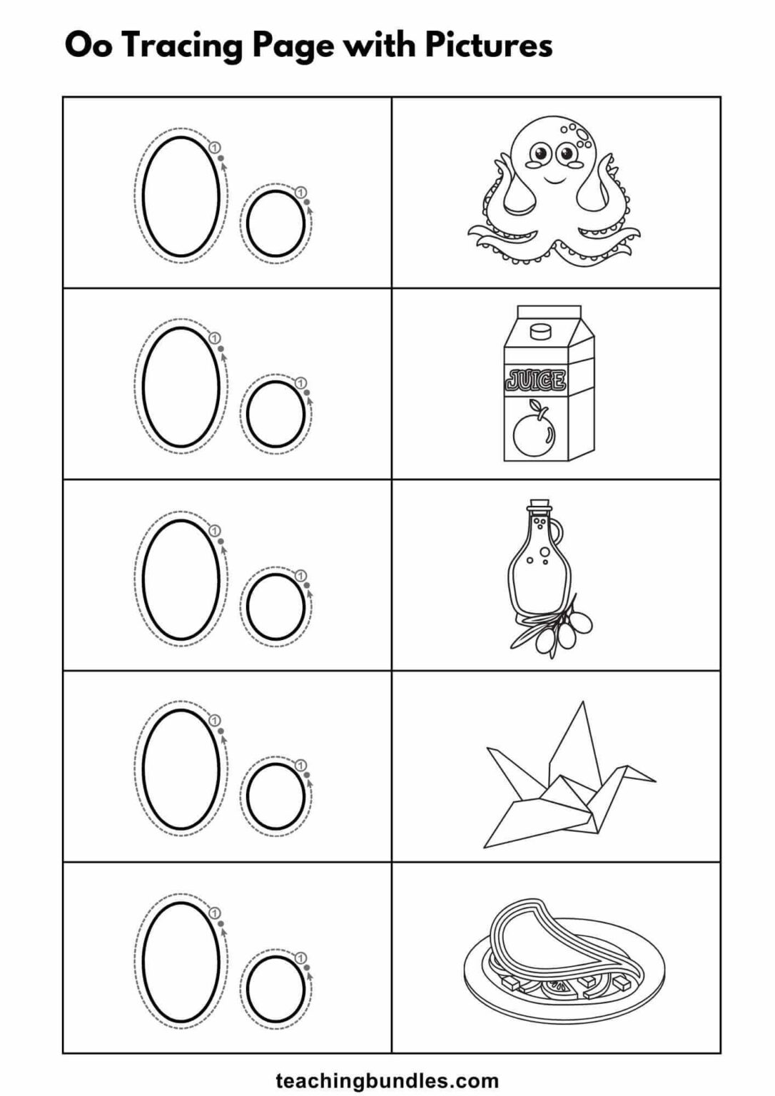 Letter O Tracing Worksheets - Teachingbundles