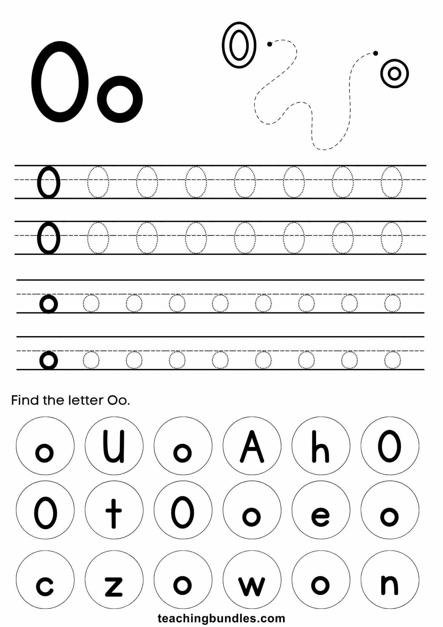 Letter O Tracing Worksheets - Teachingbundles