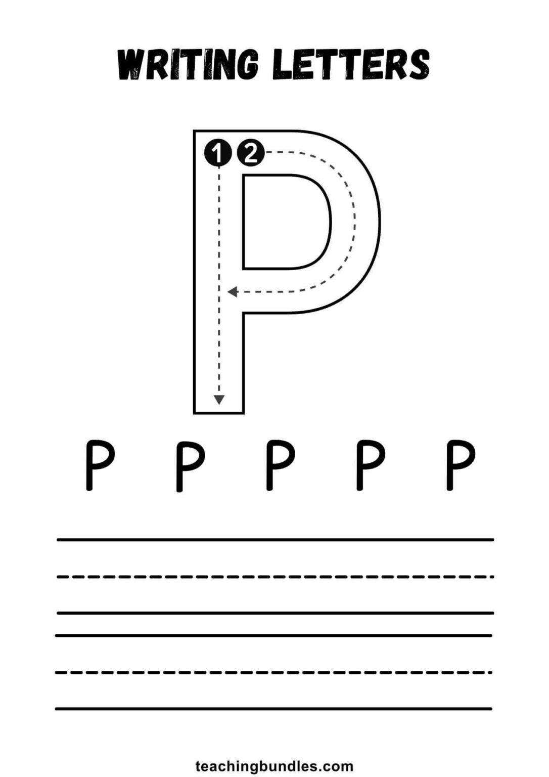 Letter P Tracing Worksheets - Teachingbundles