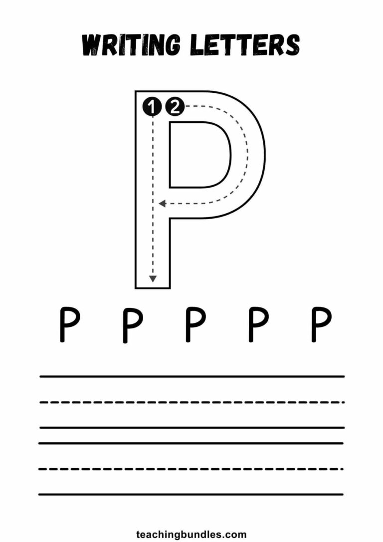 Letter P Tracing Worksheets - Teachingbundles