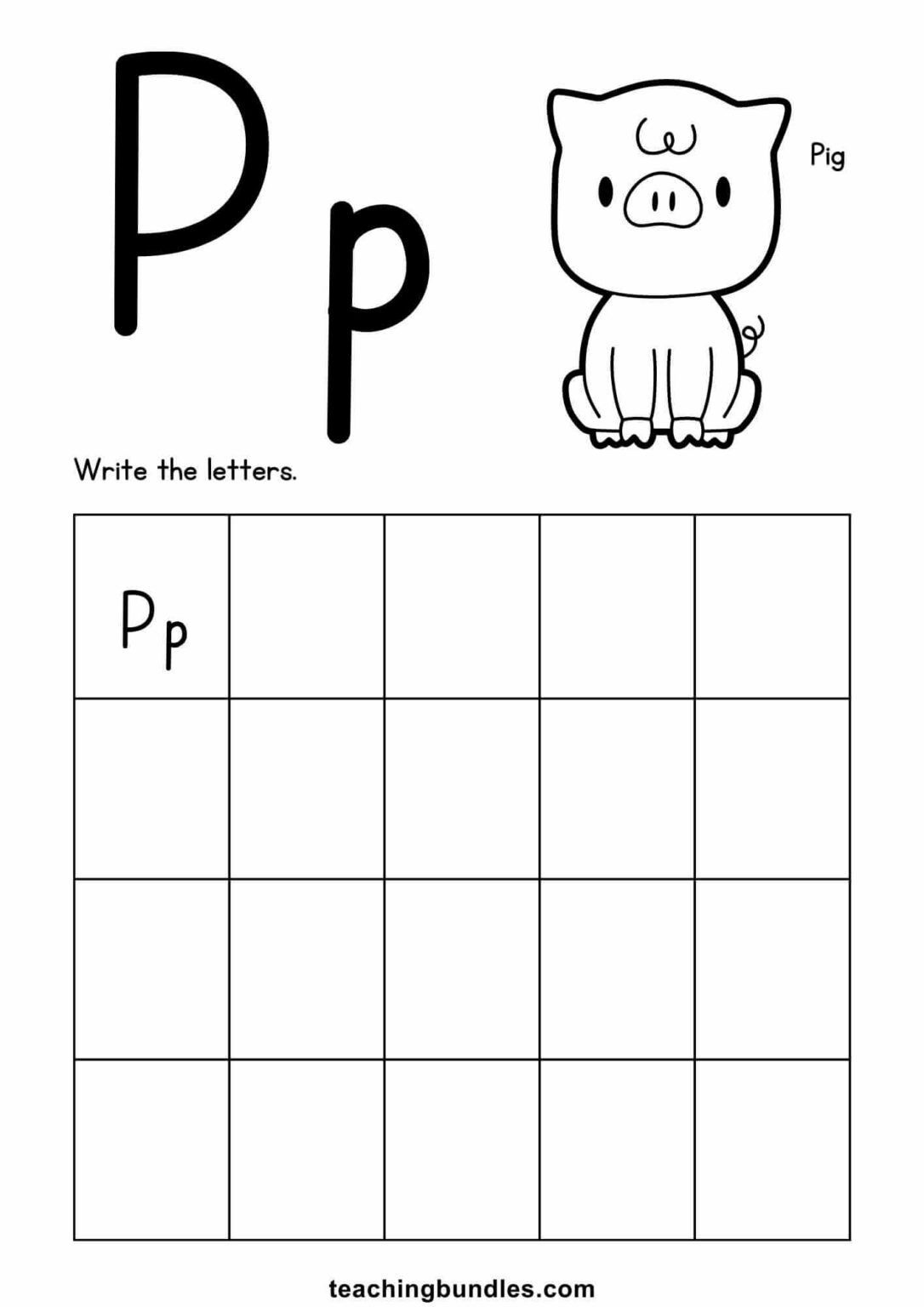 Letter P Tracing Worksheets - Teachingbundles