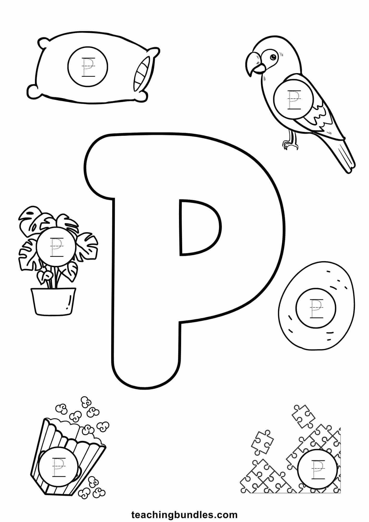 Letter P Tracing Worksheets - Teachingbundles