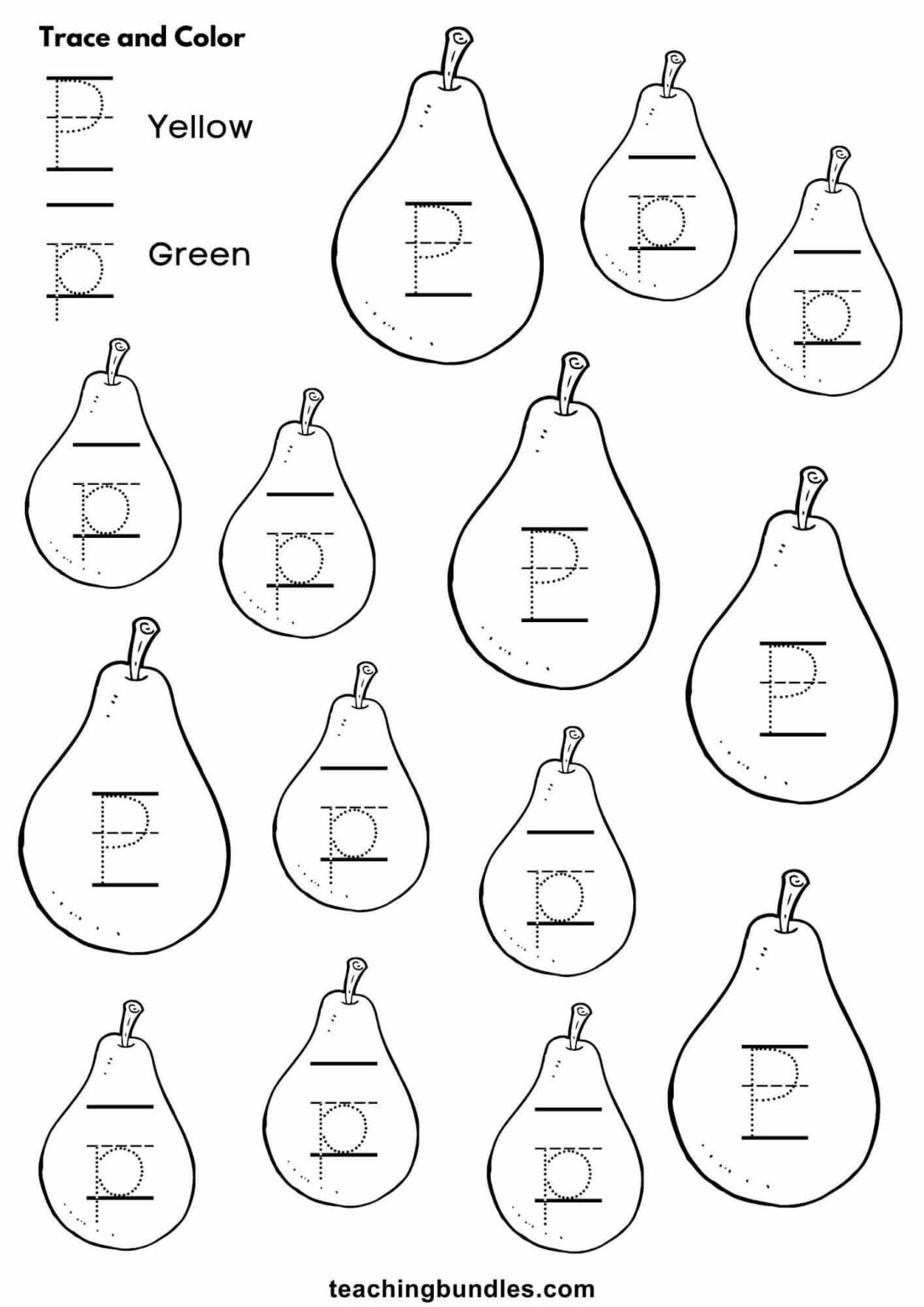 Letter P Tracing Worksheets - Teachingbundles