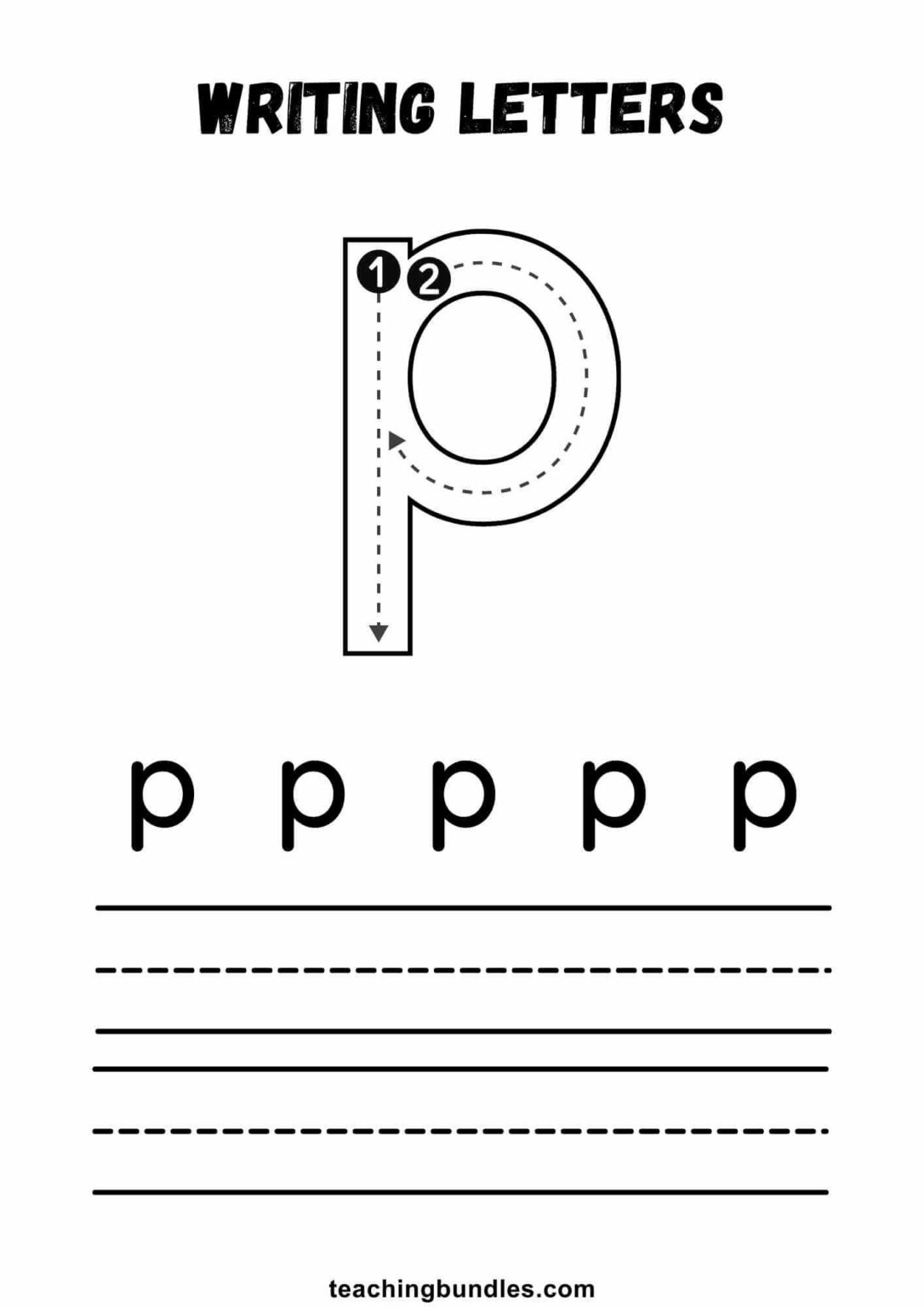 Letter P Tracing Worksheets - Teachingbundles