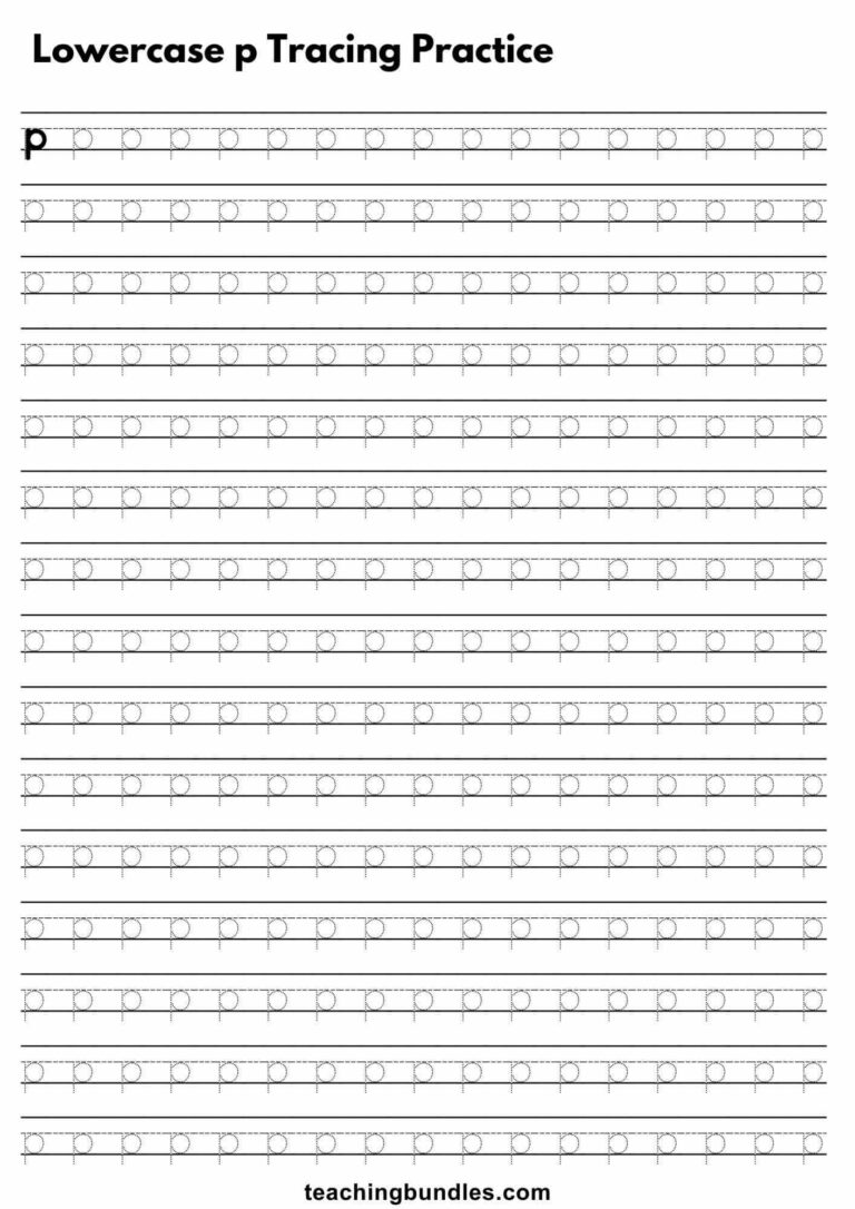 Letter P Tracing Worksheets - Teachingbundles