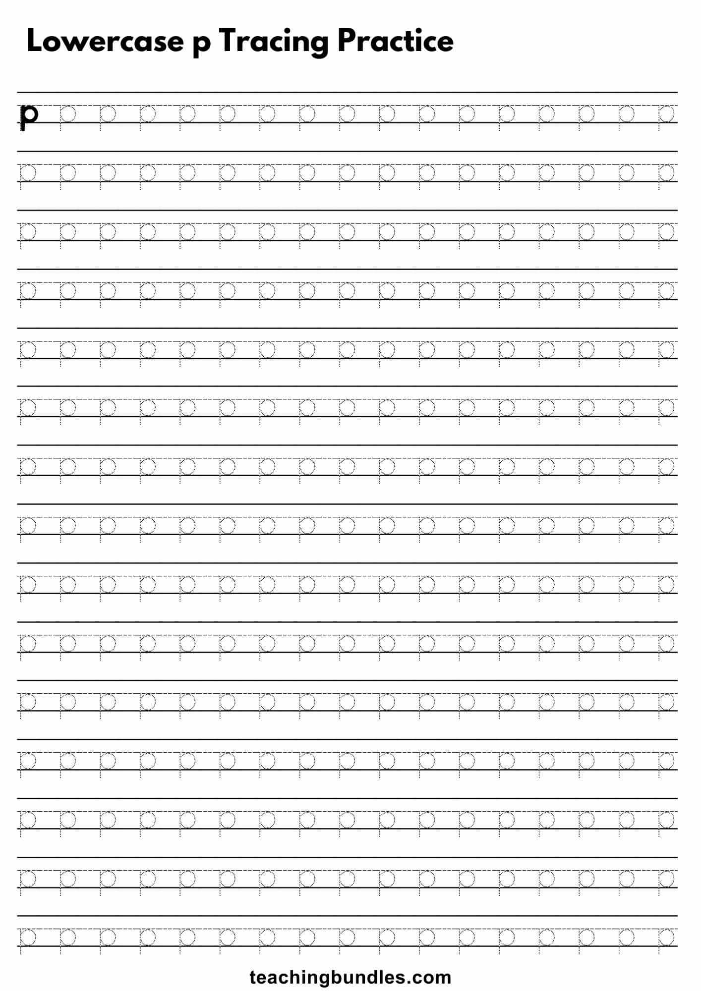 Letter P Tracing Worksheets - Teachingbundles