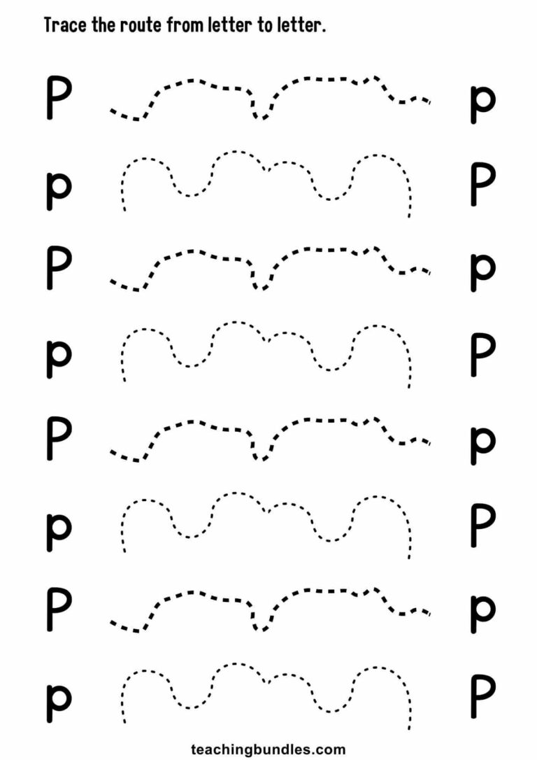 Letter P Tracing Worksheets - Teachingbundles
