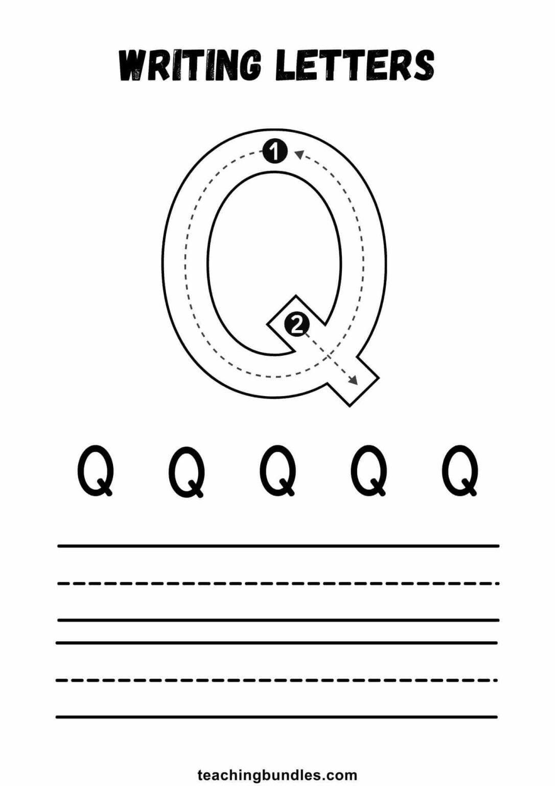 Letter Q Tracing Worksheets - Teachingbundles