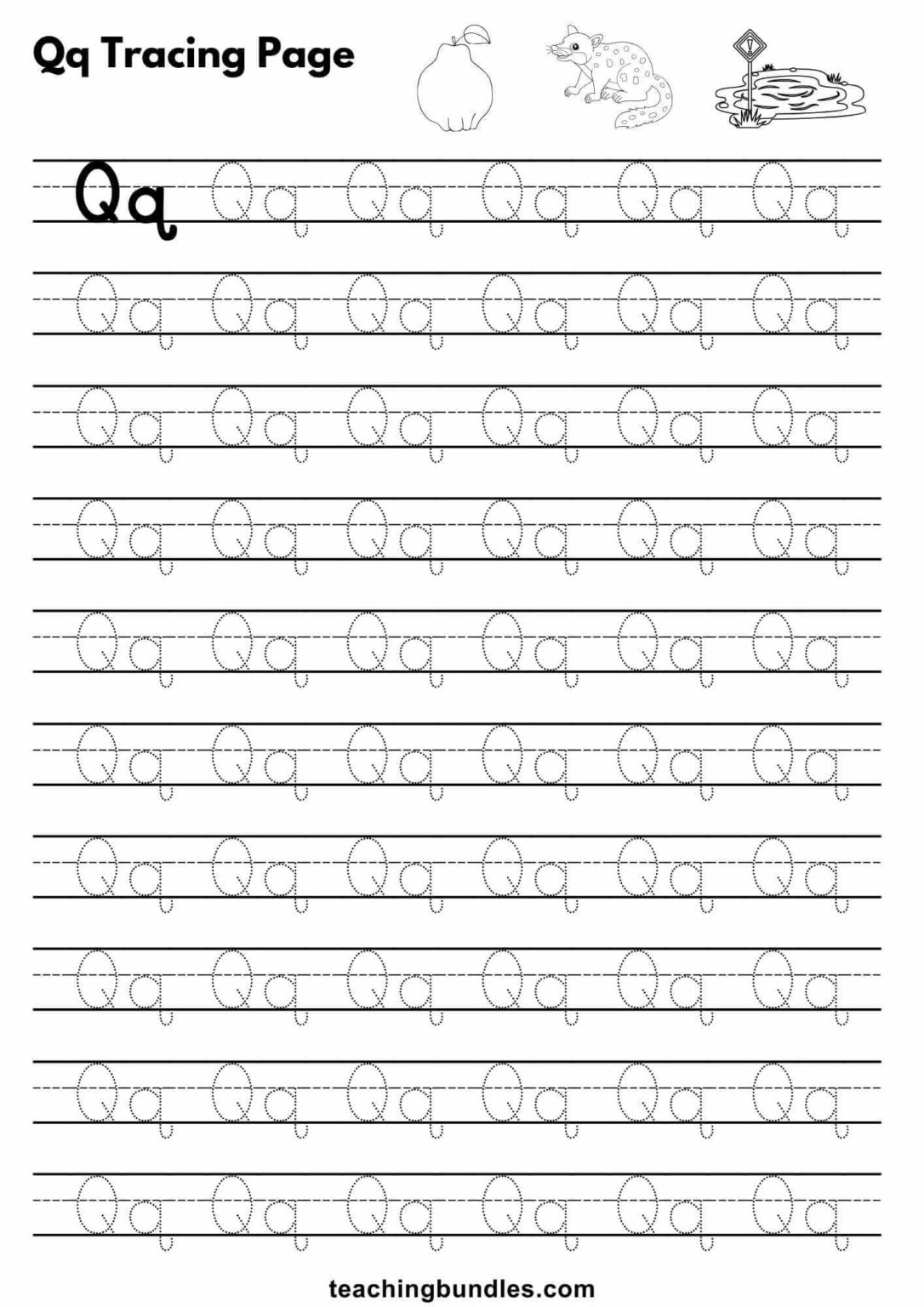 Letter Q Tracing Worksheets - Teachingbundles