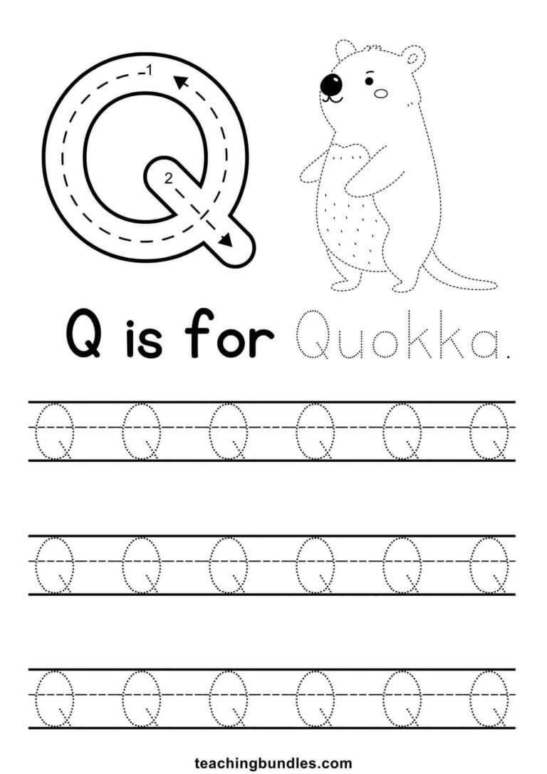 Letter Q Tracing Worksheets - Teachingbundles