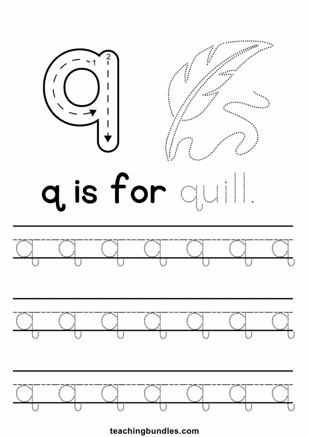 Letter Q Tracing Worksheets - Teachingbundles