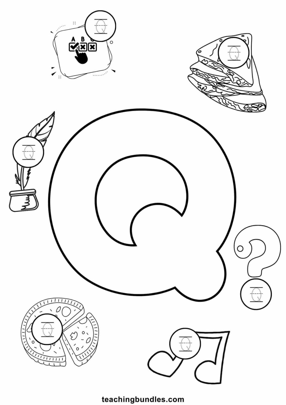 Letter Q Tracing Worksheets - Teachingbundles