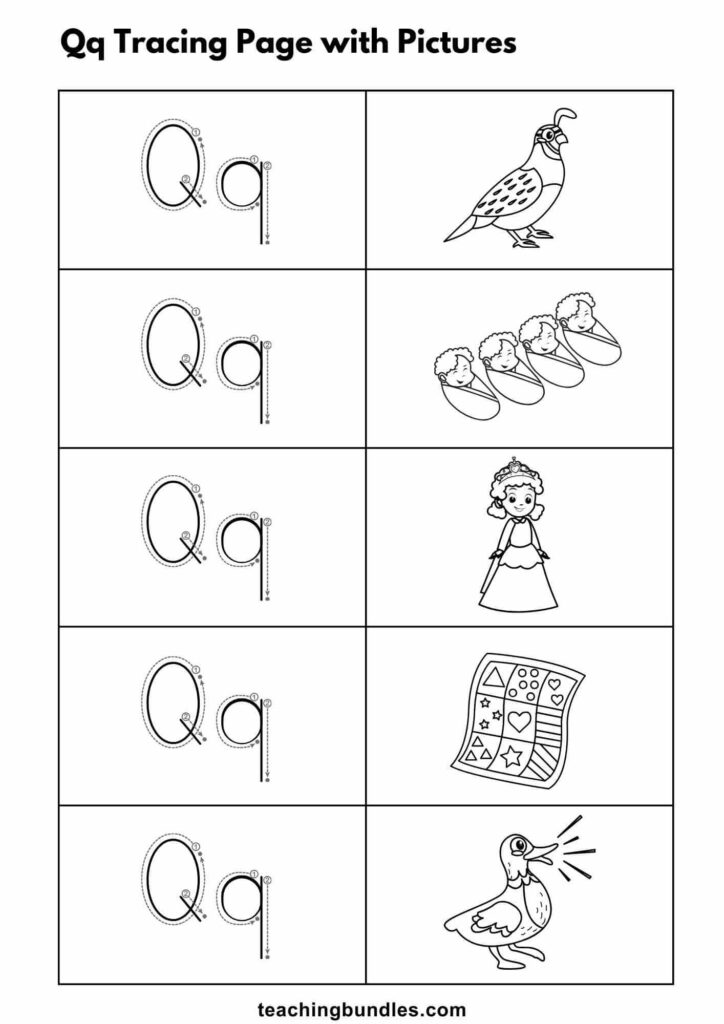 Letter Q Tracing Worksheets - Teachingbundles