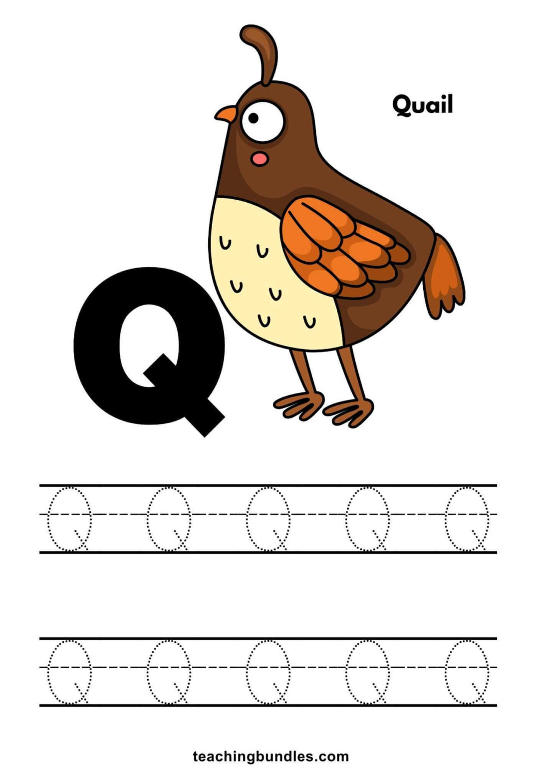 Letter Q Tracing Worksheets - Teachingbundles