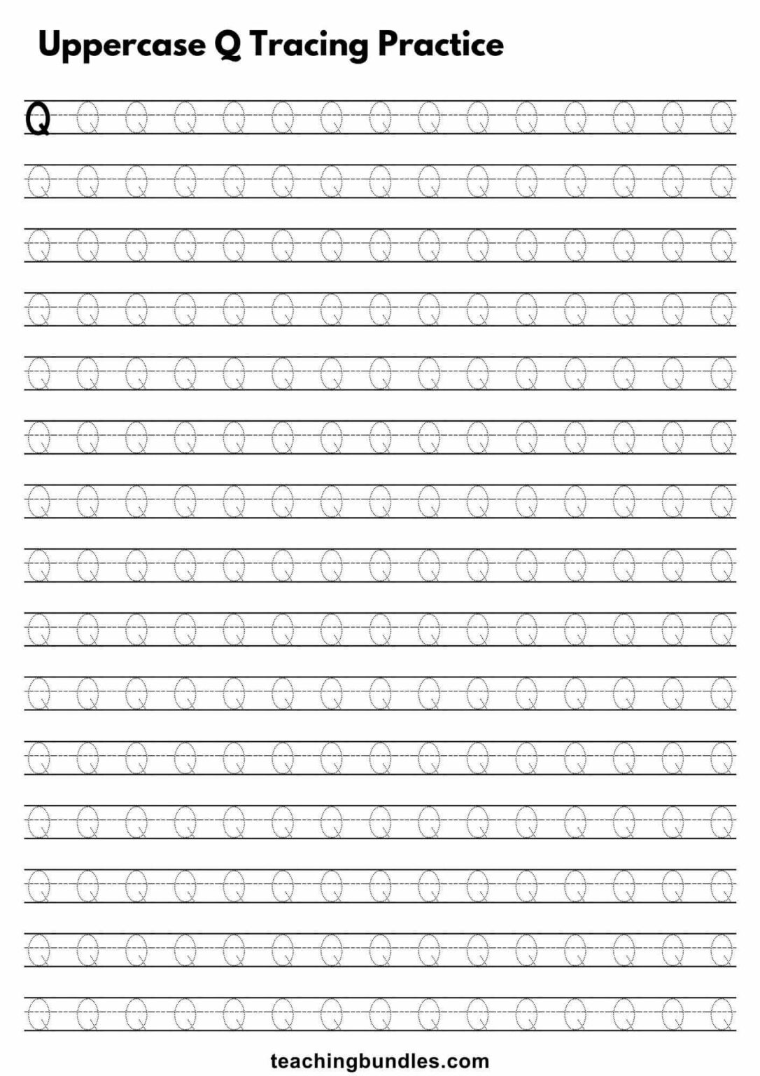 Letter Q Tracing Worksheets - Teachingbundles