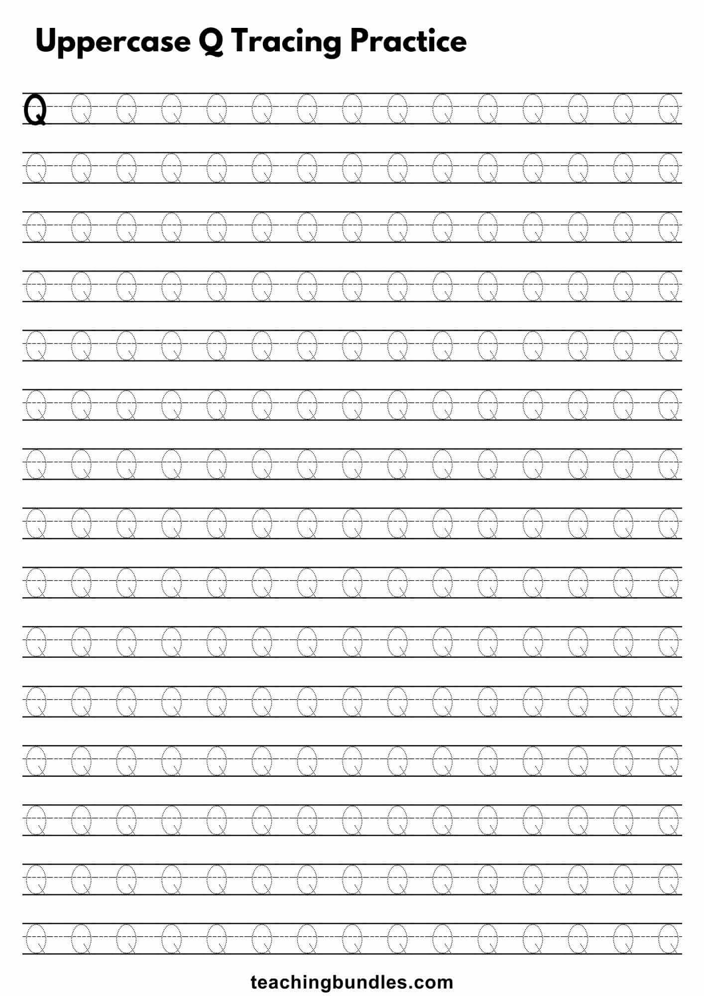 Letter Q Tracing Worksheets - Teachingbundles