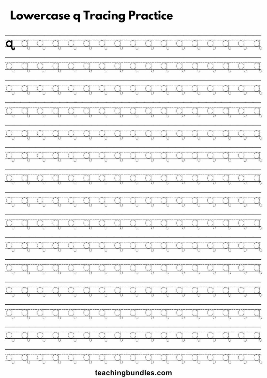 Letter Q Tracing Worksheets - Teachingbundles