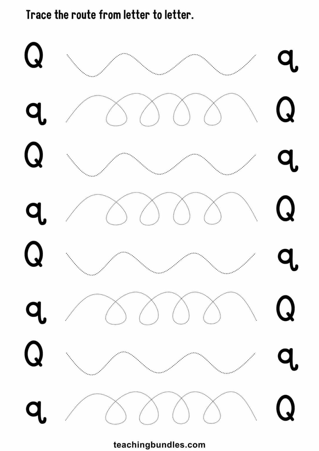 Letter Q Tracing Worksheets - Teachingbundles