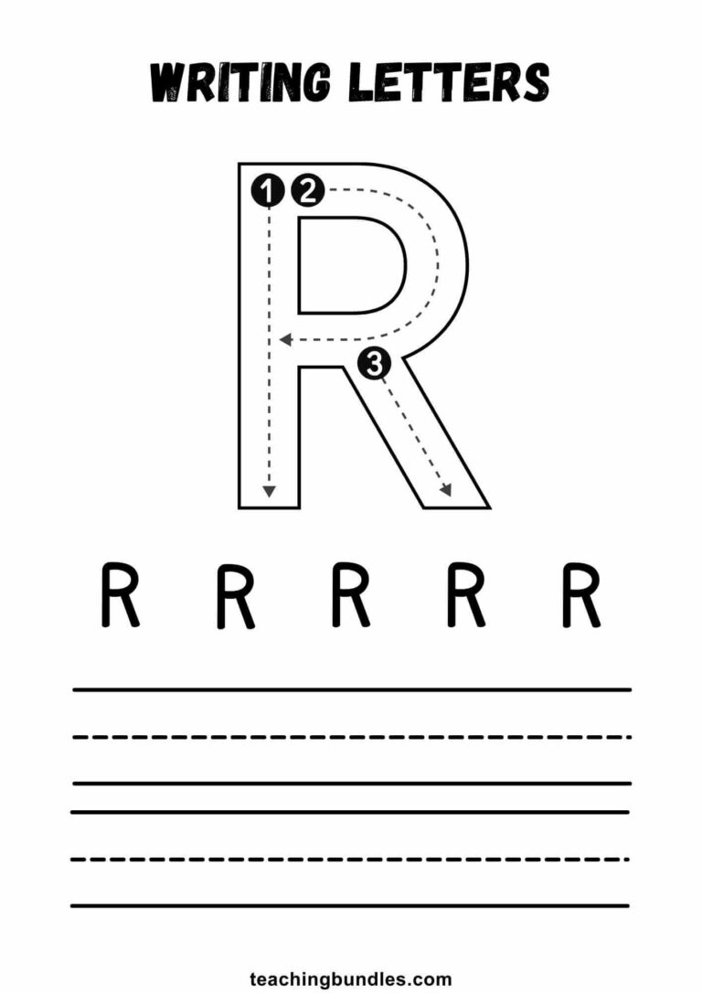 Letter R Tracing Worksheets - Teachingbundles